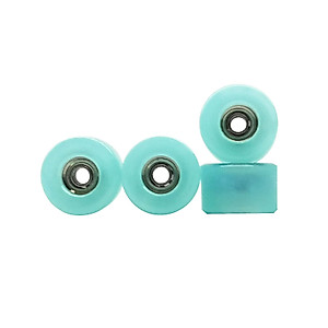 SAIKOOWA 4pcs Apex 68D Urethane Fingerboard Wheels,7.5mm Diameter -ABEC-9 Ultra Spin Chrome Steel Bearings with 1pcs Fingerboard Tool (Transparent Blue)