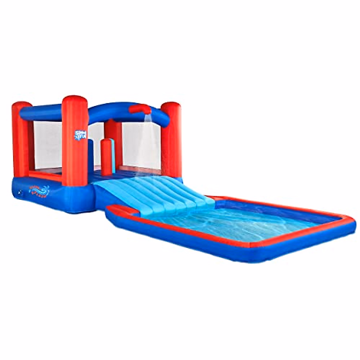 Sunny & Fun Slide N’ Splash Bounce House Inflatable Water Slide Park – Heavy-Duty for Outdoor Fun, Wide Slide & Splash Pool – Easy to Set Up & Inflate with Included Air Pump & Carrying Case