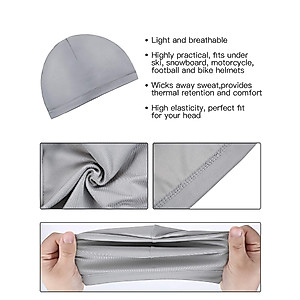 SATINIOR 9 Pieces Skull Caps Helmet Liner Running Hats Sweat Wicking Hats Cycling Caps for Men Women (Grey, Dark Blue, Black)