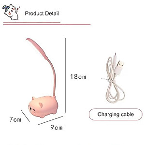 Desniltol LED Kids Lamp, Mini Cat Table Lamp, Portable LED Night Light, Cute Desk Lamp, Foldable USB Rechargeable Reading Light Children's Bedroom (Pink)