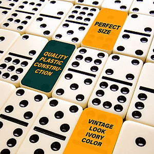 Dominos Game Double 9 - Dominos Set for Adults and Kids Ages 8 and up - Double Nine Dominoes Set, Classic Board Games - Domino Set for Family Game Nights - Double Nine Dominos Set 55 Tiles with Case