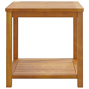 vidaXL Coffee Table Industrial Accent Table with Storage Shelf for Small Apartment Living Room Rectangle Wood Side Furniture Solid Wood Acacia