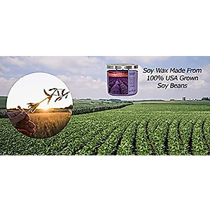 King of Candle - Lavender Sunset Candle | Large 3 Wick Highly Scented Soy Strong Lavender Candles for Home | Luxury / Relaxation / Aromatherapy / Housewarming Gifts for Women | 14 oz + Decorative Lid