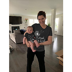 QLIPIN Mom and Me Matching Shirt Mama and Baby Matching Outfits Dandelion Print Tshirt I Made A Wish I Came True Baby Mother Family Outfit Set