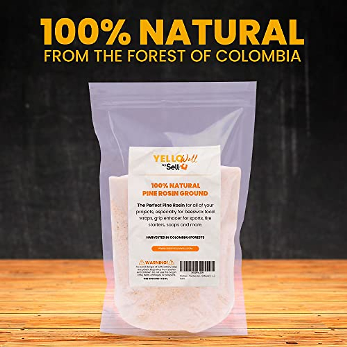 Pine Rosin 1 Lb - 100% Natural - Tree Resin for Beeswax Cloth Food Wraps - Natural Grade Pine Resin Hand Grip Enhancer - Baseball, Rodeo, Ballet, Tennis, Softball, Gym - (16 Onz)