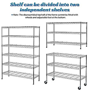 Meet perfect Adjustable Storage Shelves 6 Tier Wire Shelving Unit and Storage, 2100lbs Capacity Metal Shelving Heavy Duty Garage Shelves Storage Rack, 48" D x 18" W x 82" H, Chrome