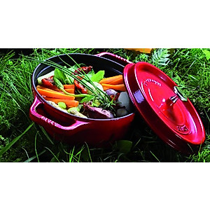 Staub Cast Iron Roaster/Cocotte, Oval 37 cm, 8 L, Cherry Red