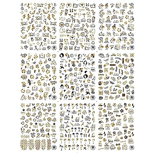 JMEOWIO 9 Sheets Beach Nail Art Stickers Decals Self-Adhesive Pegatinas Uñas Summer Tropical Ocean Shark Nail Supplies Nail Art Design Decoration Accessories