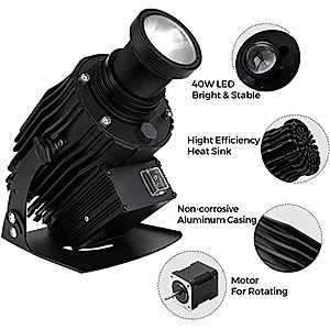 HILITING LED Logo GOBO 40W Rotating Projector with GOBO Lens GOBO Glass-Go Straight Sign