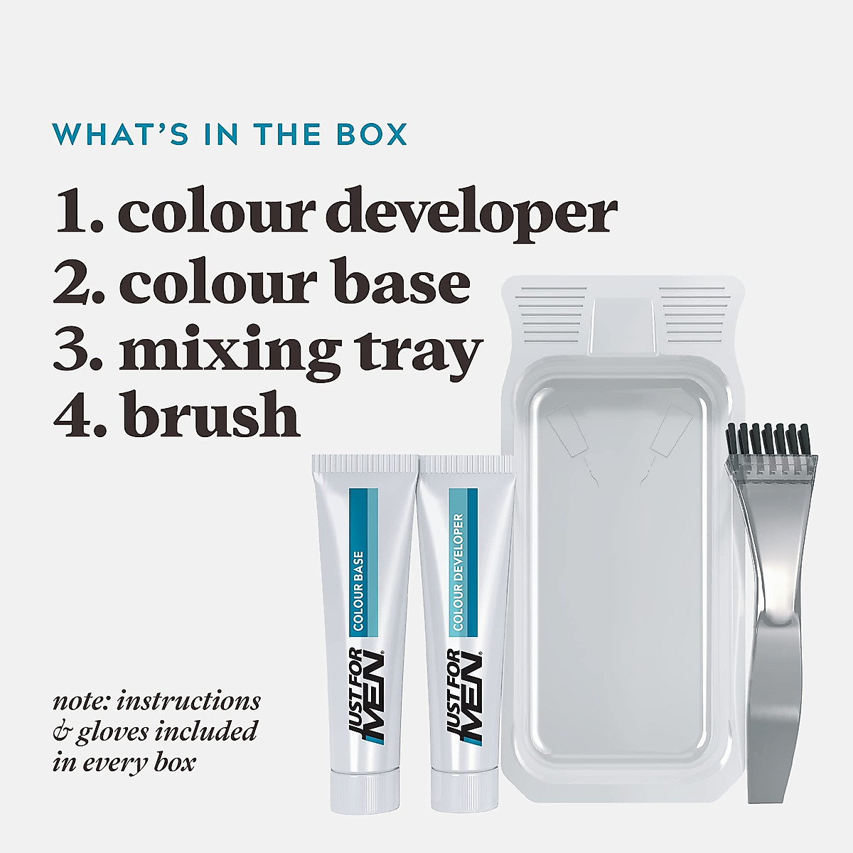 JUST FOR MEN Brush-In Color Gel, Mustache & Beard M-25 Light Brown 1 Each