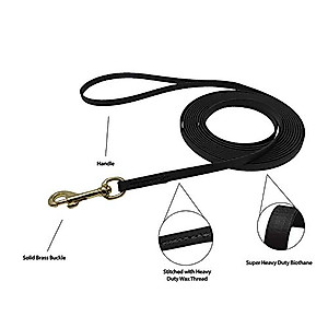 Viper Biothane Working Tracking Lead Leash Long Line for Dogs, Black
