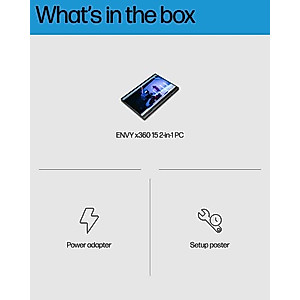 HP ENVY x360 Convertible 15-inch Laptop, AMD Ryzen 7 5825U processor, AMD Radeon Graphics, 8 GB RAM, 512 GB SSD, Windows 11 Home (15-eu1026nr, Nightfall black aluminum)