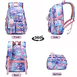 Makukke Backpack for Girls Boy, 15.6 Inch Laptop School Bag Elementary College Bookbag Anti Theft Daypack for Women Students (Grey)