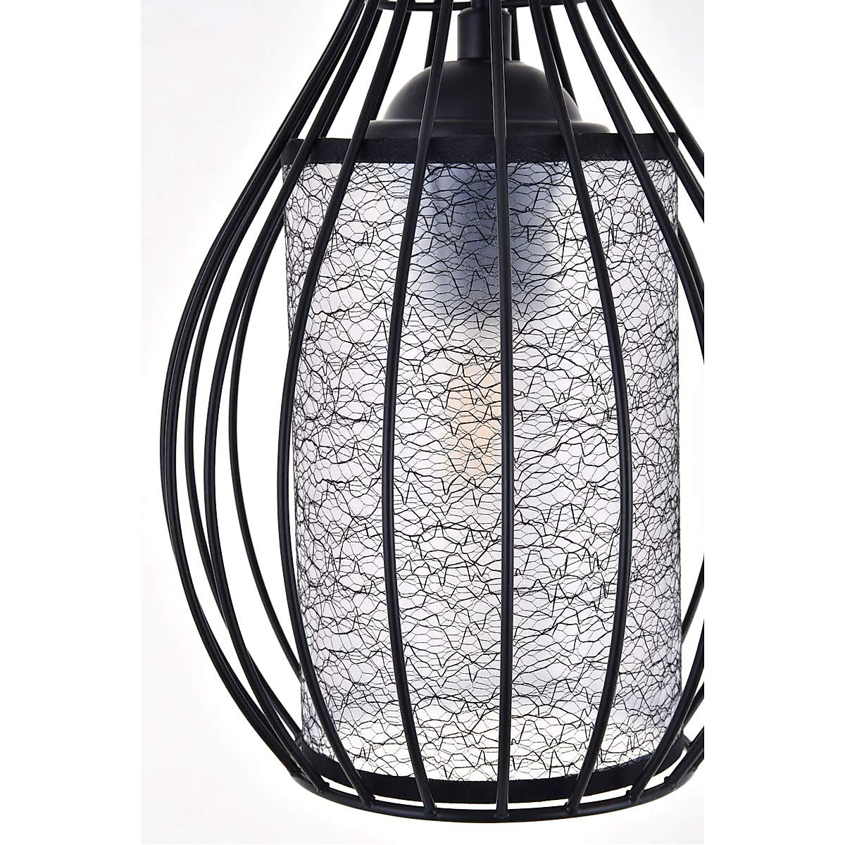 Living District Miya 1-Light Modern Metal Pendant in Black Finish