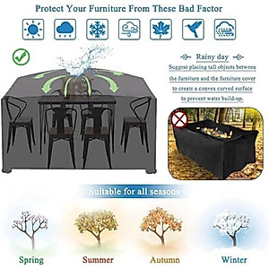 Patio Furniture Cover Waterproof Outdoor Sectional Sofa Set Covers 79L x 55W x 35H inches 600D Heavy Duty Tear Resistant Extra Large Outdoor Furniture Cover, Patio Table Cover For Table And Chair