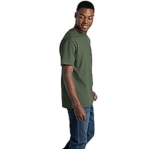 Fruit of the Loom Men's Eversoft Cotton T-Shirts (S-4XL), Crew-2 Pack-Military Green, Large