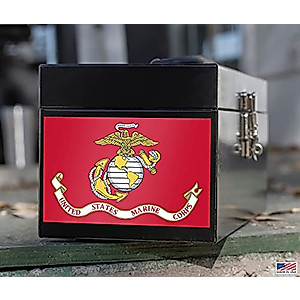 United States Marine Corps Flag Vinyl Vehicle Decals- Large 4" x 6.5" Flag Vinyl Sticker Bumper Stickers - USMC Flag Sticker for Trucks - Window Stickers for Trucks
