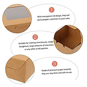 MUSISALY 30pcs Packaging Boxes Cake Box Christmas Dessert Cake Window Box Macaron Container Lip Gloss Container Mini Paper Cups Mini Cake Boxes Baking Cake Box Pastry Packaging Box Biscuit