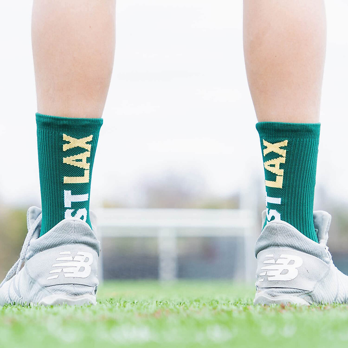 ChalkTalkSPORTS Lacrosse Athletic Mid-Calf Woven Socks | Just Lax Socks | Green