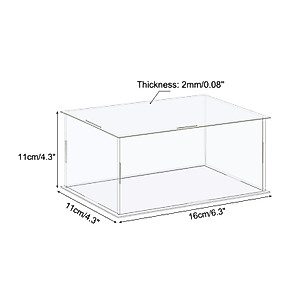 MECCANIXITY Acrylic Display Case Box Clear Dustproof Protection Showcase 6.3x4.3x4.3 Inch for Collectibles Display