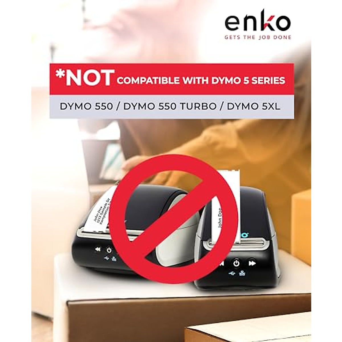 enKo Compatible for Dymo 30336 Labels (1 x 2-1/8 inches) - 12 Rolls, 6000 Labels for Dymo LabelWriter 450 Turbo Printer and 4XL - Direct Thermal Address, Shipping and Barcode Labels