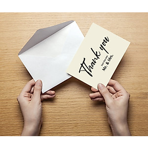 Better Office Products 120 Pack Wedding Thank You Cards with Envelopes, Thank You Cards From The New Mr and Mrs, 4 x 6 Inch, Blank Cards, Wedding Thank You Notes, 120 Count Boxed Set