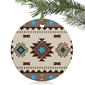 Multicolor Boho Ornament Thanksgiving Christmas Ornaments,Personalized Pendant for Halloween Xmas Thanks Day Home Decor,Women/Men Gifts Decoration,Western Southwest Native American Indian