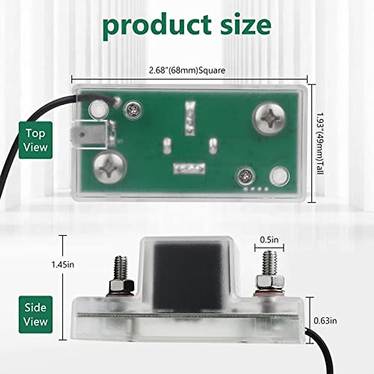 UTV-SBI-CM Dual Battery Connect & Monitor Kit Isolator with silicon insulators andDual Lock fastner for UTV ATV RV Car Truck Marine Boat Personal Watercraft All of the above with Lithium battery