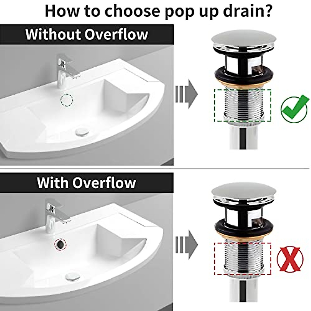 LightInTheBox Vessel Sink Drain Stoper with Overflow Chrome Finish Clic-clac Pop up Drain Catcher (Sink Drain) (Sink Drain)