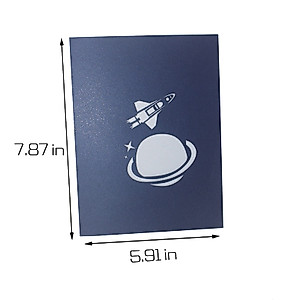 3D Space Shuttle Pop Up Greeting Card for Kids Spacecraft Spaceship Universe Science Lover,For All Occasion, Graduations, Happy Birthday Cards For Children, Son, College With Envelop,Size 6x8 Inch