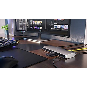 Corsair TBT100 Thunderbolt™ 3 Dock – 85W charging, Dual 4k 60Hz Support, 2x HDMI, 40Gb/s ,USB-C Gen 2 (15W) x2, USB-A 3.1 (7.5W) x2, Gigabit Ethernet – For Mac and PC laptops