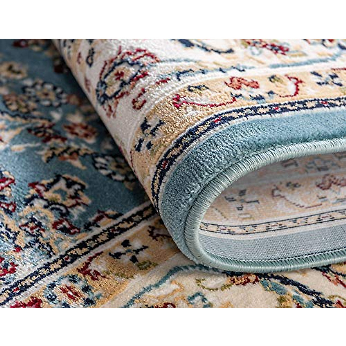 Unique Loom Narenj Collection Classic Traditional Textured Pattern Design Area Rug, 8' x 10' Rectangle, Blue/Beige