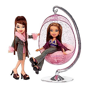 Bratz Funky Fashion Furniture Retro-Swing Chair Playset & Display with Footrest, Swings Back & Forth, Fits Dolls Up to 12" Tall, Y2K Nostalgia, Collectors Ages 6 7 8 9 10+