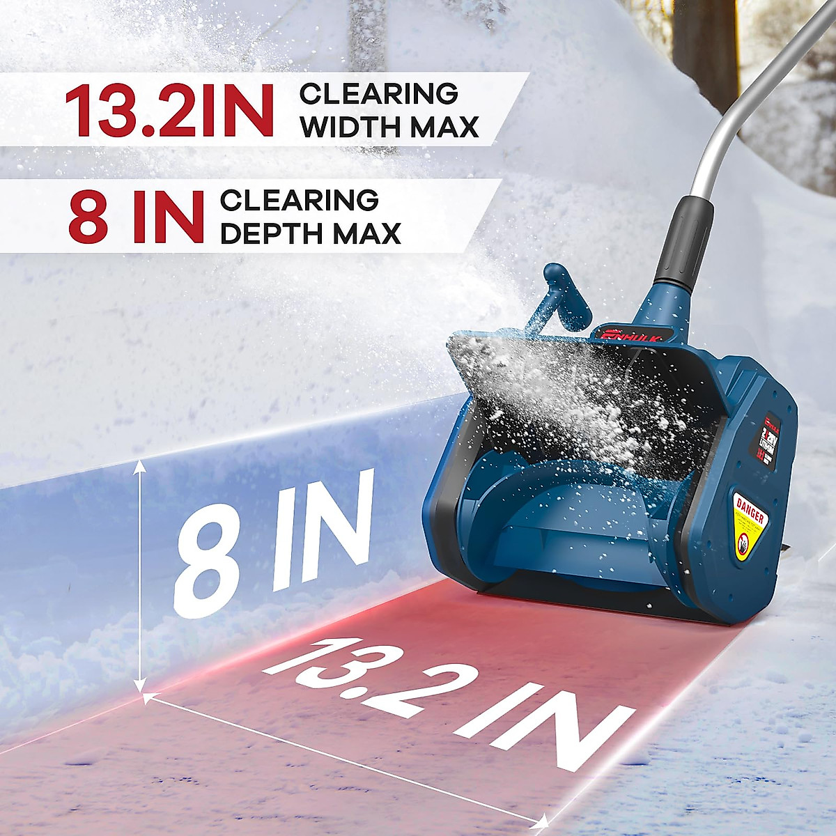 Enhulk Cordless Snow Shovel, 40V | 13-Inch | Cordless Snow Blower, Battery Powered Snow Blower with Directional Plate & Adjustable Front Handle (2 * 20V Battery & Dual Quick Charger Included)