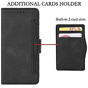 HualuBro Oppo Reno 5A Case, Magnetic Full Body Protection Shockproof Flip Leather Wallet Case Cover with Card Slot Holder for Oppo Reno 6 Pro Plus 5G Phone Case (Black)