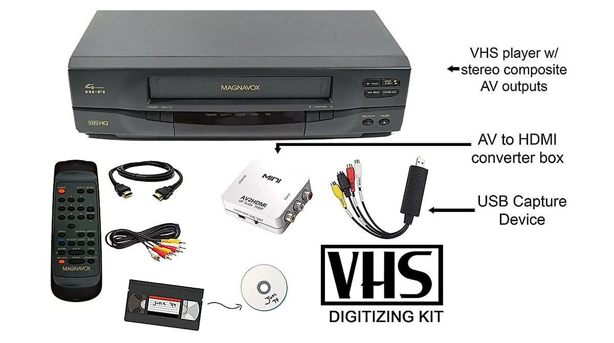Magnavox VCR Player with HDMI & USB - Digitize Your Tapes Easily