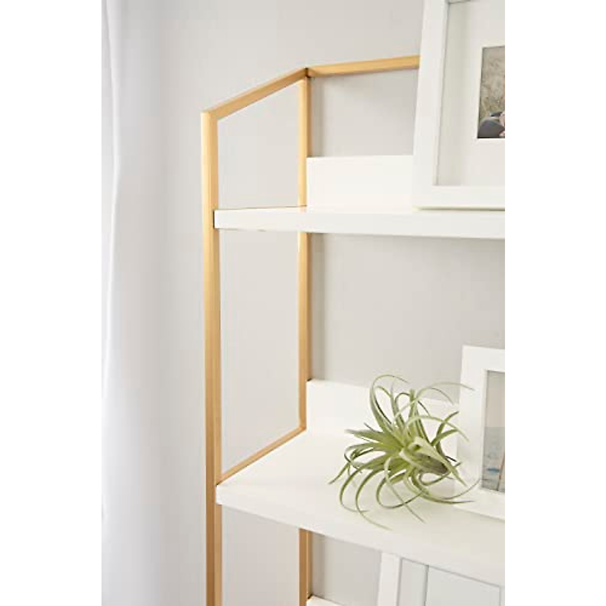 Kate and Laurel Hylton Modern Glam 3-Tier Floating Wall Shelf for Display and Storage, 18x28x7, White/Gold