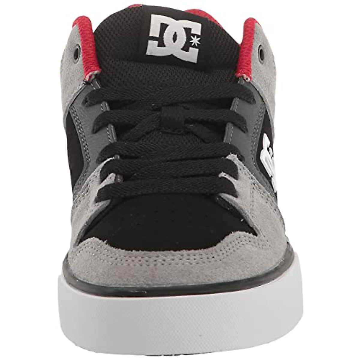 DC Men's Pure MID Casual Skate Shoe, Black/Grey/RED, 10