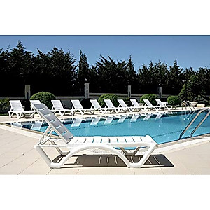Compamia Aqua Pool Chaise Lounge Chair Stackable Marine Grade Plastic resin outdoor chaise lounge in White - Set of 4