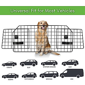 COLETA Dog Car Barrier for SUVs & Vehicles - Adjustable Large Pet Barrier with Bonus Guard Mesh for Full Coverage. Heavy-Duty, Universal-Fit Easy Install-Removal Divider for Pet Car Safety