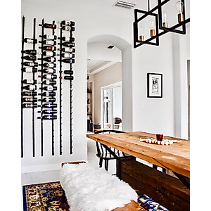 VintageView W Series Wine Rack 5 | Wall Mounted Metal Wine Storage (15 Bottles, Matte Black)