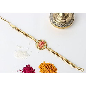 CHERKRAFT Rakhi for Brother Floral Fancy Rakhi Thread for Men/Boy Raksha Bandhan (Design 4, Standard)