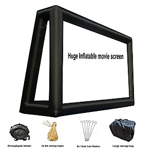 fitnessandfun 30ft Huge Inflatable Projector Screen - Blow Up Outdoor Movie Screens - 360 Inch for TV & Movies - Seamless, Portable, Front & Rear Projection(30ft with Blower)