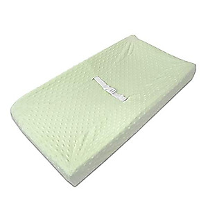 American Baby Company Heavenly Soft Minky Dot Fitted Contoured Changing Pad Cover, Celery Puff, for Boys and Girls