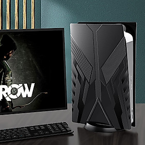 Mooroer PS5 Cover Plates for PS5 Console, PS5 Face Plates with Hard Shell Protective Panels for PS5, Anti-Scratch Waterproof Replacement FacePlate Cover for PlayStation 5 Console Disc Edition, Black