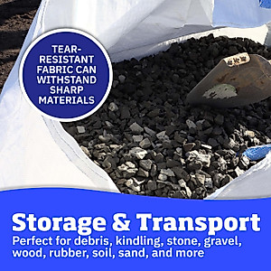 DURASACK Heavy Duty Builder's Bulk Bags 200-Gallon White Woven Polypropylene Contractor Trash Bags for Demo and Construction, Holds up to 2200 lbs, Open Top