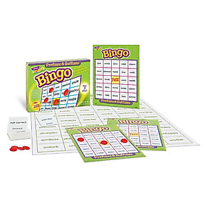 TREND ENTERPRISES: Prefixes & Suffixes Bingo Game, Exciting Way for Everyone to Learn, Play 8 Different Ways, Great for Classrooms and At Home, 2 to 36 Players, For Ages 8 and Up