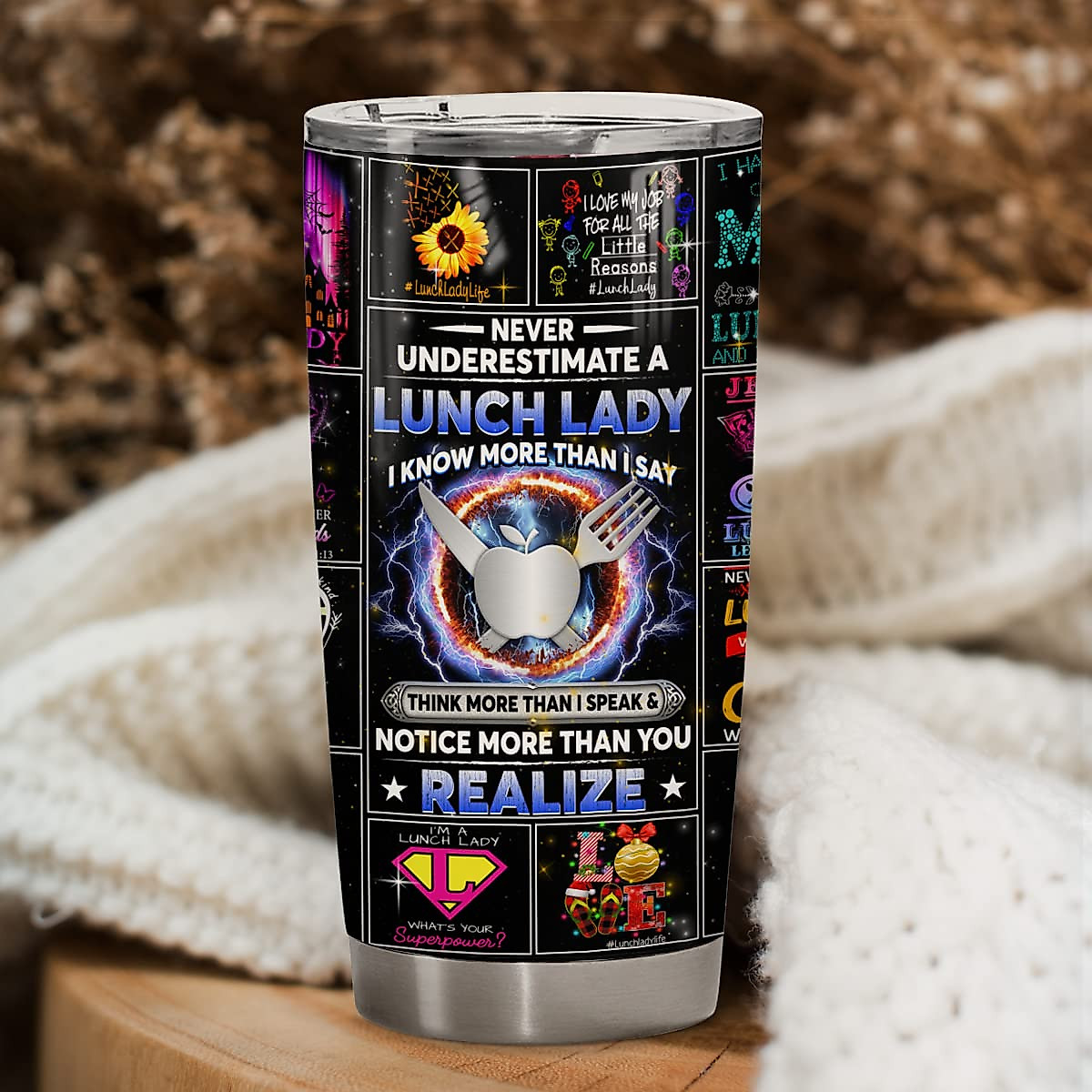 4LIEUBASMI Lunch Lady Tumbler 20 oz, Lunch Hero Day Mug Cup, Cafeteria Crew Appreciation Gift, Back to School or Christmas