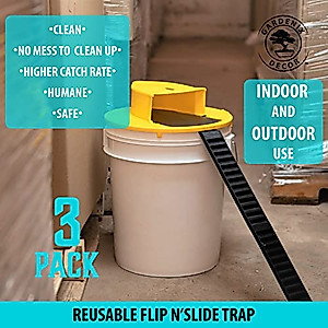 Gardenix Decor 5 Gallon Bucket Lid Mouse Rat Trap - Automatic Reset Flip and Slide Mouse Trap - Humane Mouse Rat Traps for Indoor Outdoor Use - Reusable Mouse Trap 5 Gallon Bucket Lid for Chicken Coop