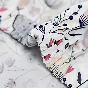 Brandream Butterfly Crib Sheets for Girls Pink Floral Crib Fitted Sheet Farmhouse Boho Nursery Bedding Sheet for Baby/Toddler/Infant,100% Cotton